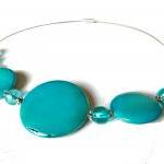 Sprayed Shell Necklace Peacock Collection Blue on Luulla