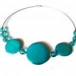 Sprayed Shell Necklace Peacock Collection Blue on Luulla