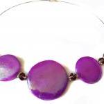 Sprayed Shell Necklace Peacock Collection Purple on Luulla