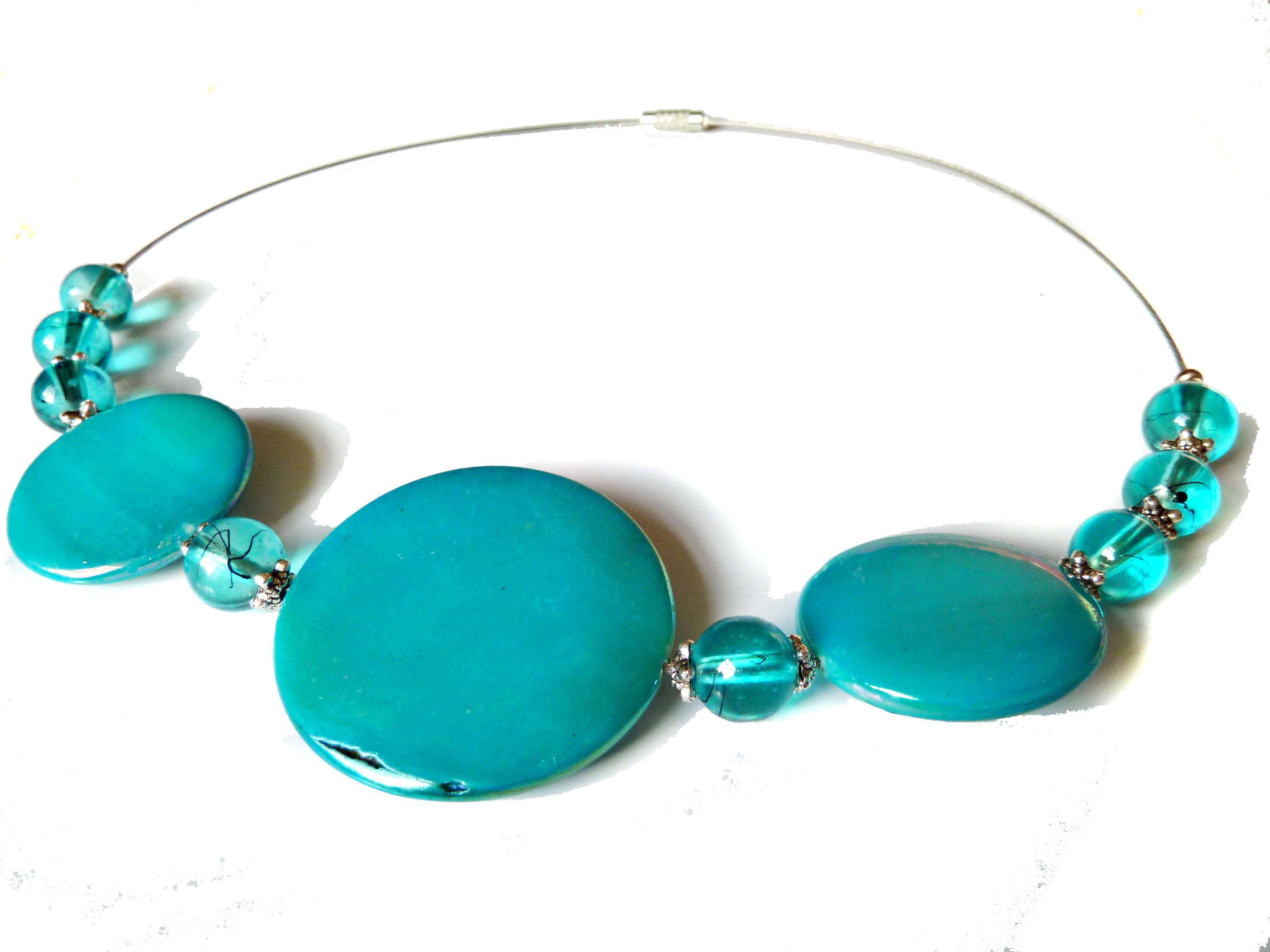 Sprayed Shell Necklace Peacock Collection Blue on Luulla