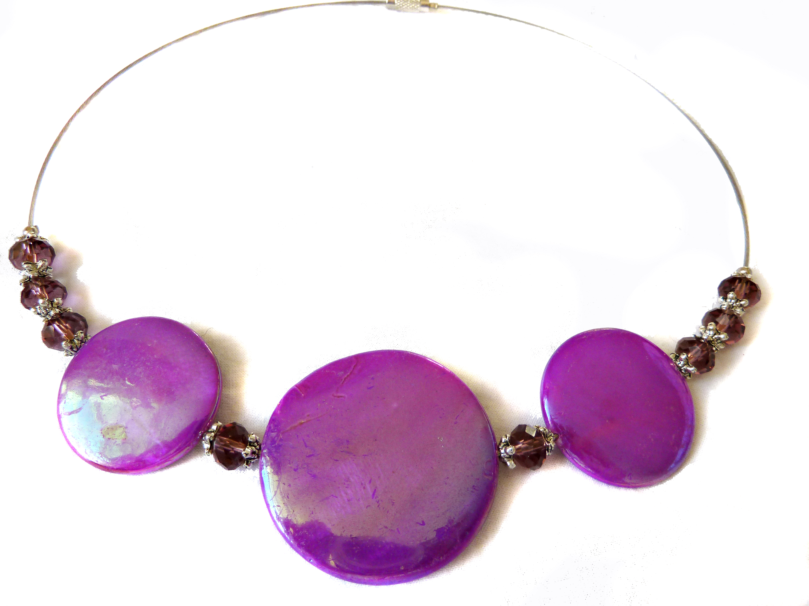 Sprayed Shell Necklace Peacock Collection Purple on Luulla